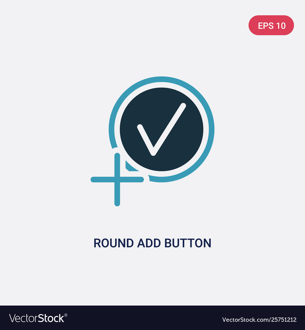 Two color round add button icon from user Vector Image