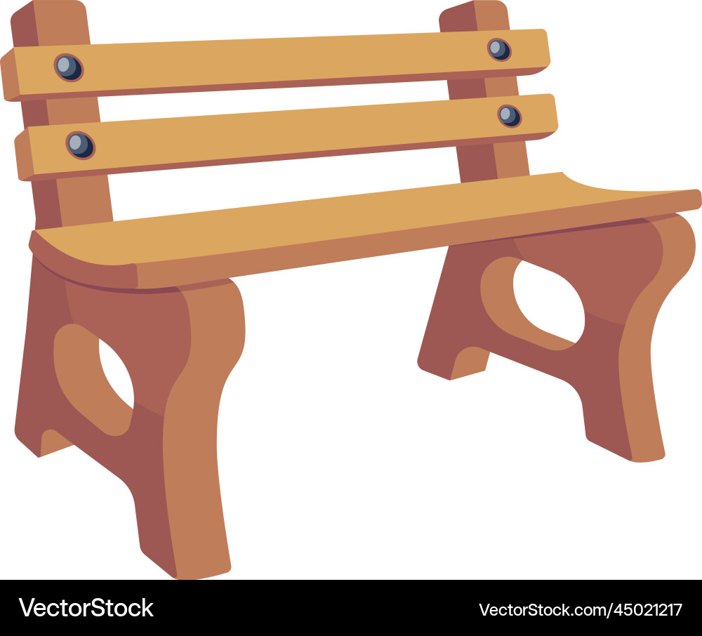 A scalable 2d icon of bench Royalty Free Vector Image