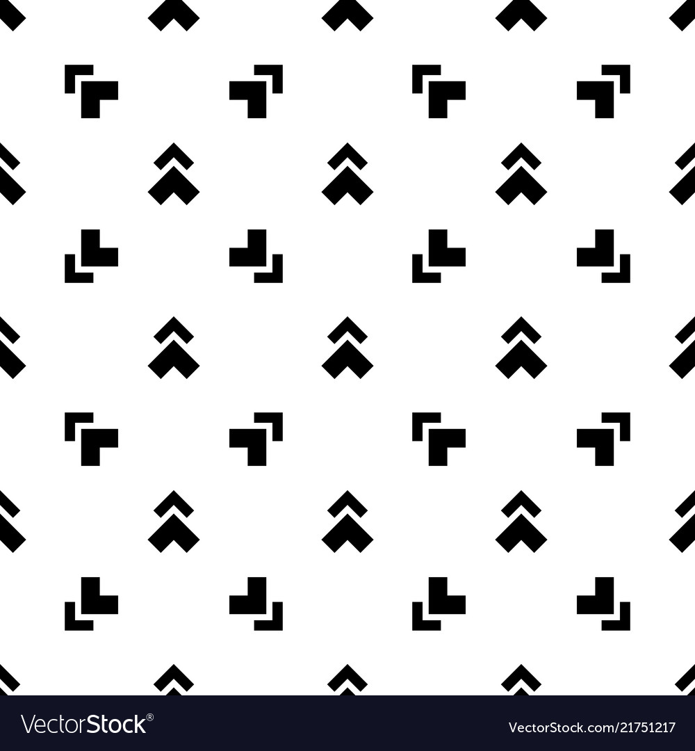 Abstract Seamless Monochrome Pattern Black And Vector Image