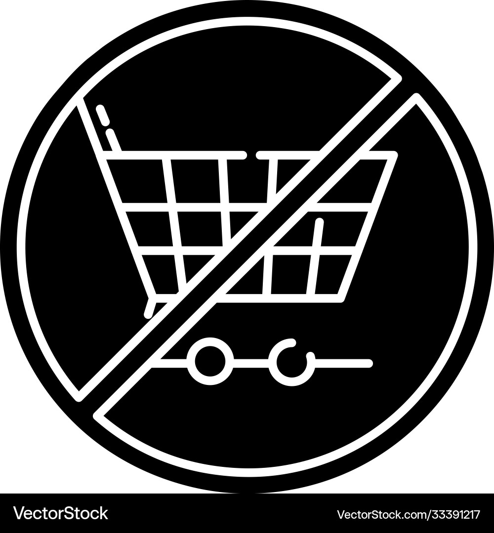 Anti consumerism black glyph icon Royalty Free Vector Image