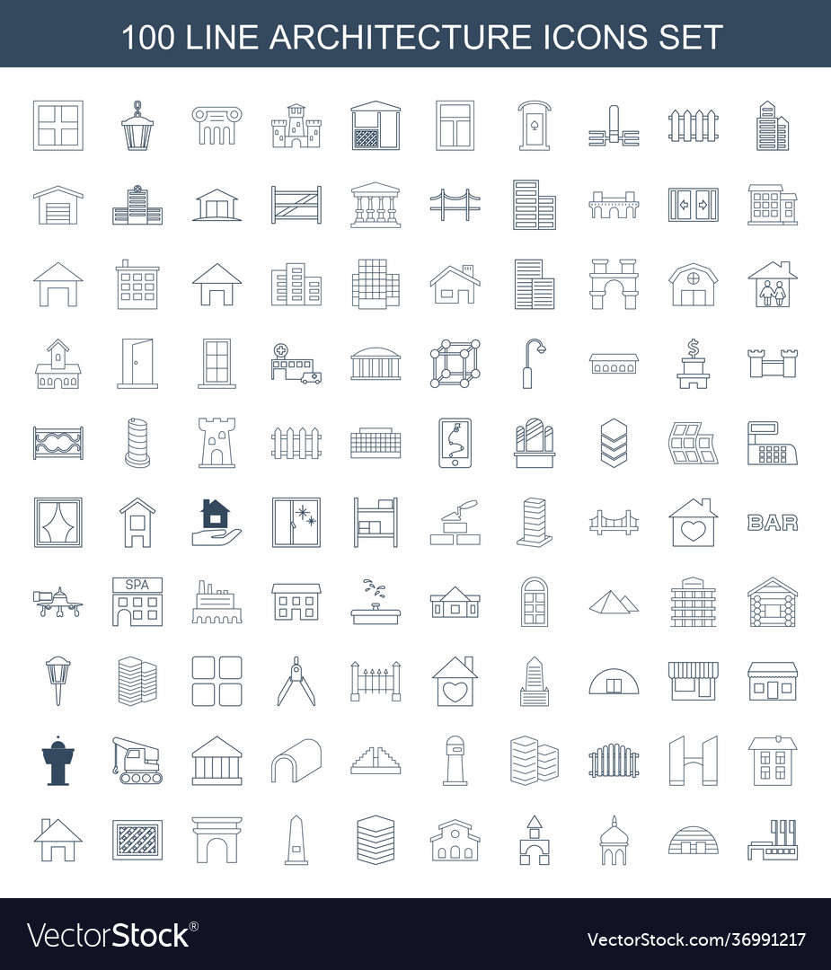 Architecture icons Royalty Free Vector Image - VectorStock