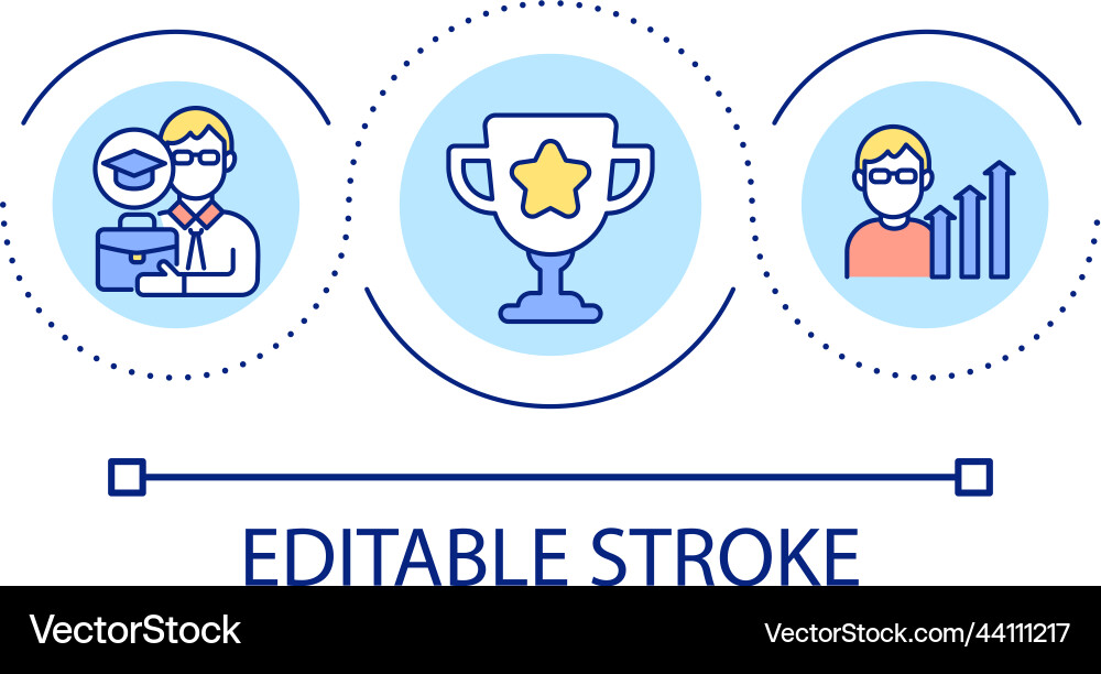 Career achievements and growth loop concept icon Vector Image