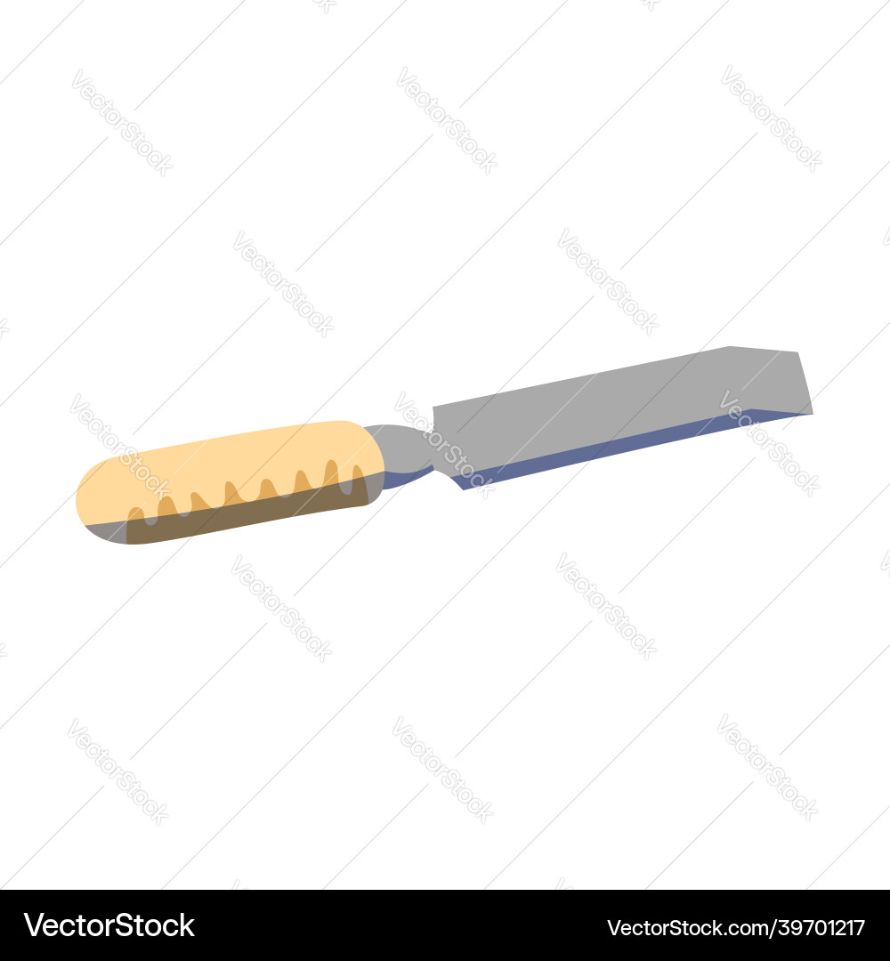 Chisel comes flat design Royalty Free Vector Image
