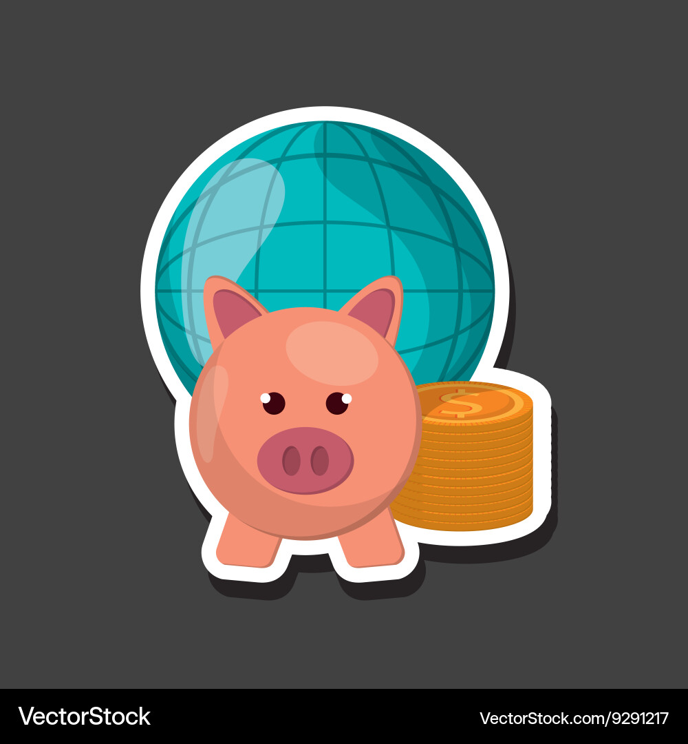 Financial item design money icon flat Royalty Free Vector