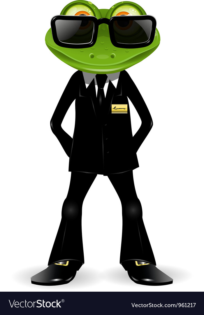 Frog security guard Royalty Free Vector Image - VectorStock