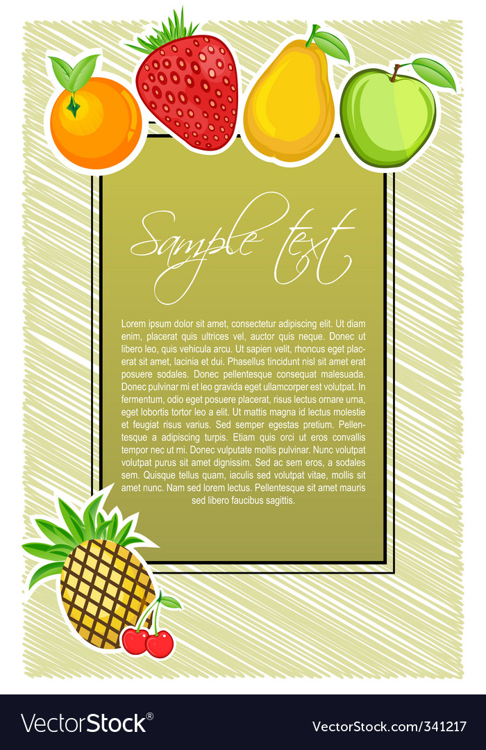 Fruit text Royalty Free Vector Image - VectorStock