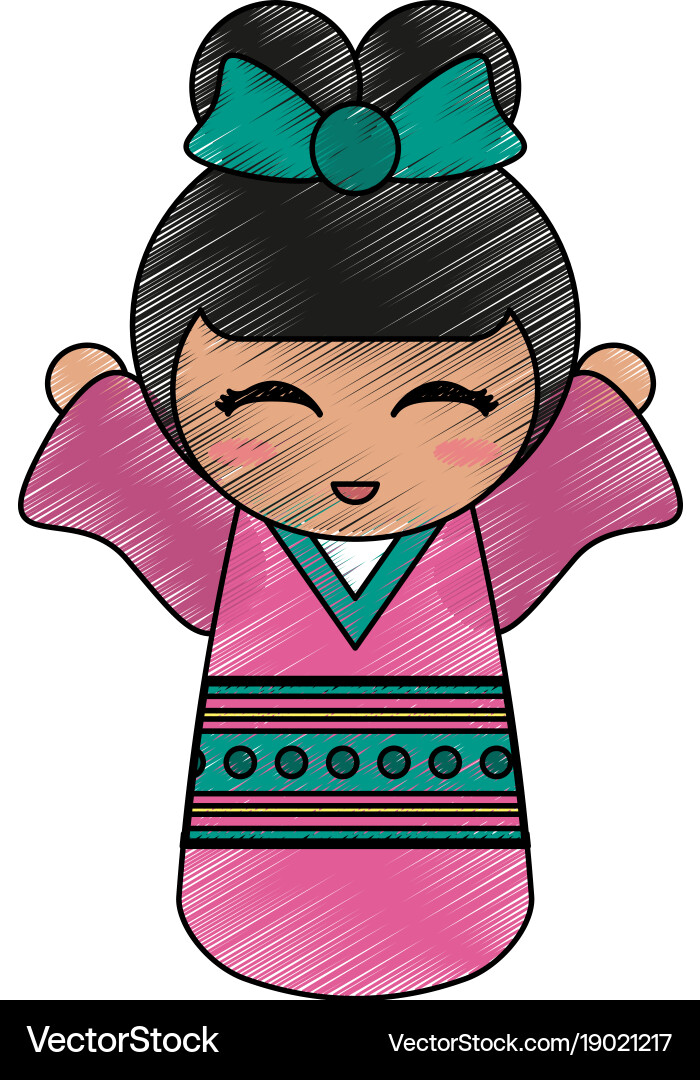 Geisha cartoon avatar Royalty Free Vector Image