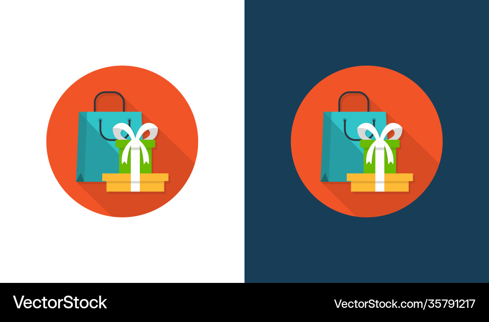 Gift flat icon template online shop icon concepts Vector Image