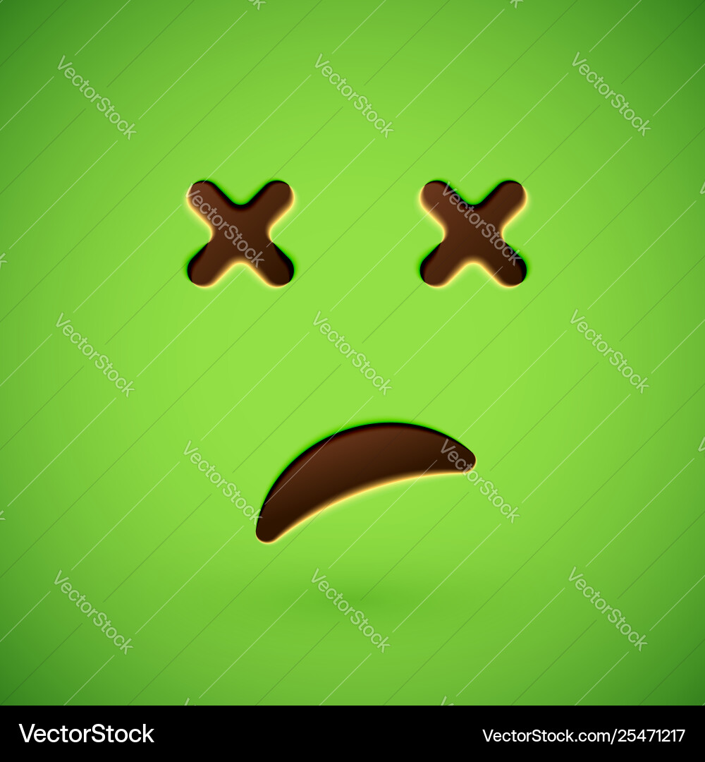 Green realistic emoticon smiley face Royalty Free Vector