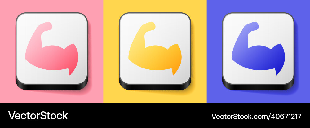 Isometric bodybuilder showing his muscles icon Vector Image