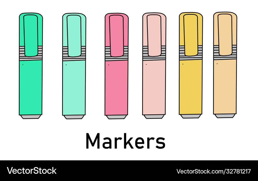 Marker stationery felt-tip pen on a white Vector Image