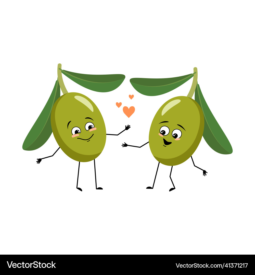 Olive character with love emotions Royalty Free Vector Image