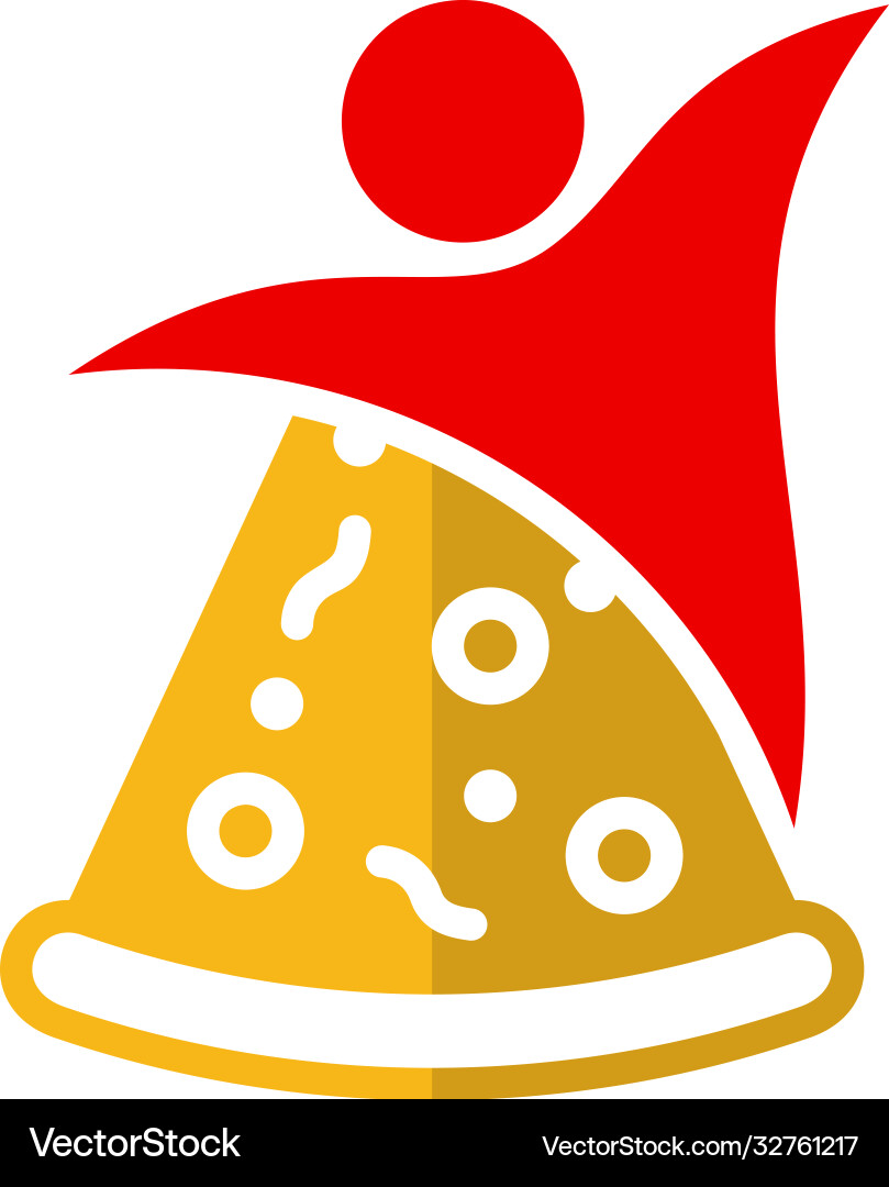 Pizza logo icon design with people concept Vector Image
