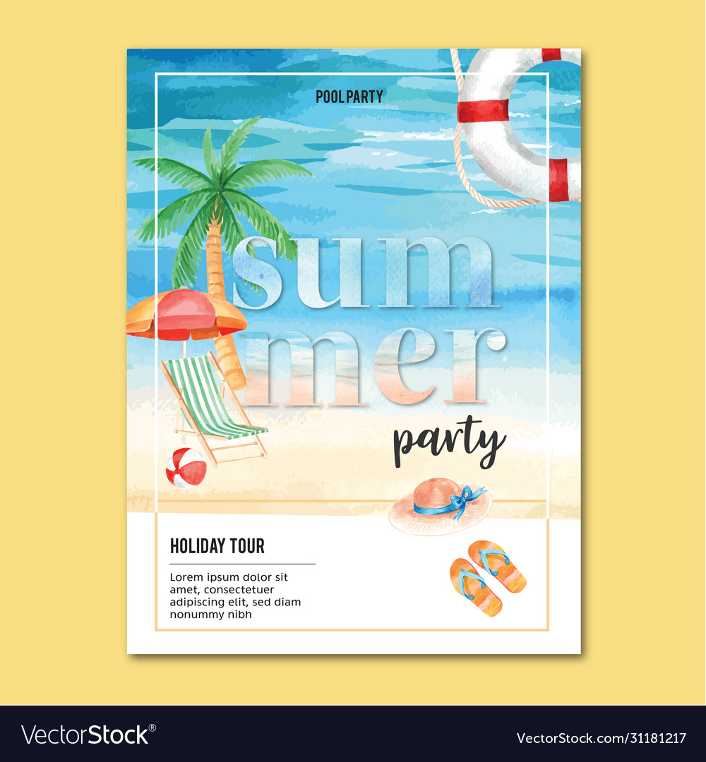 Travel on holiday summer beach palm tree Vector Image