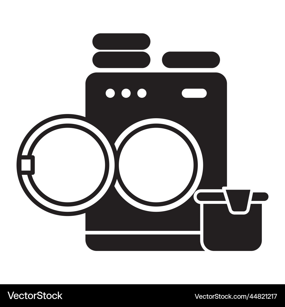 Washing machine clothes icon laundry with basket Vector Image