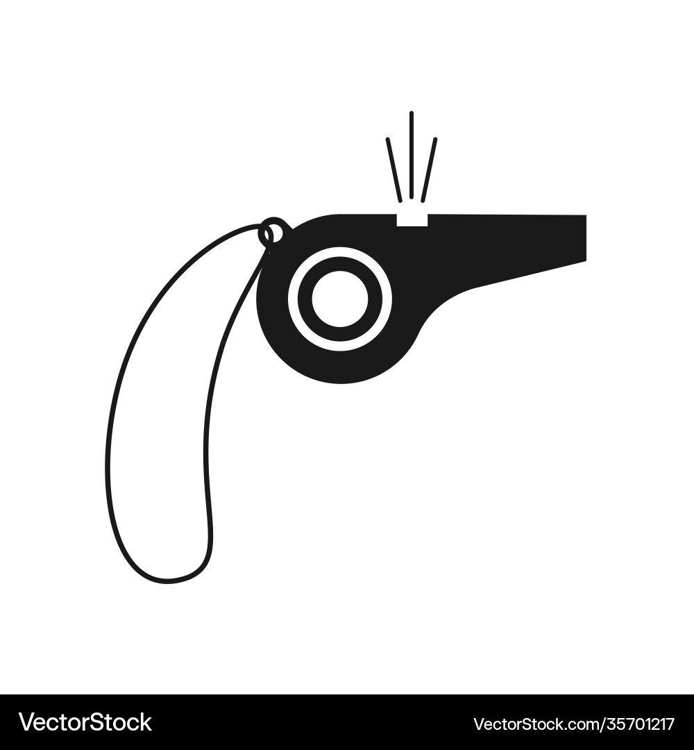 Whistle icon with rope isolated on white Vector Image