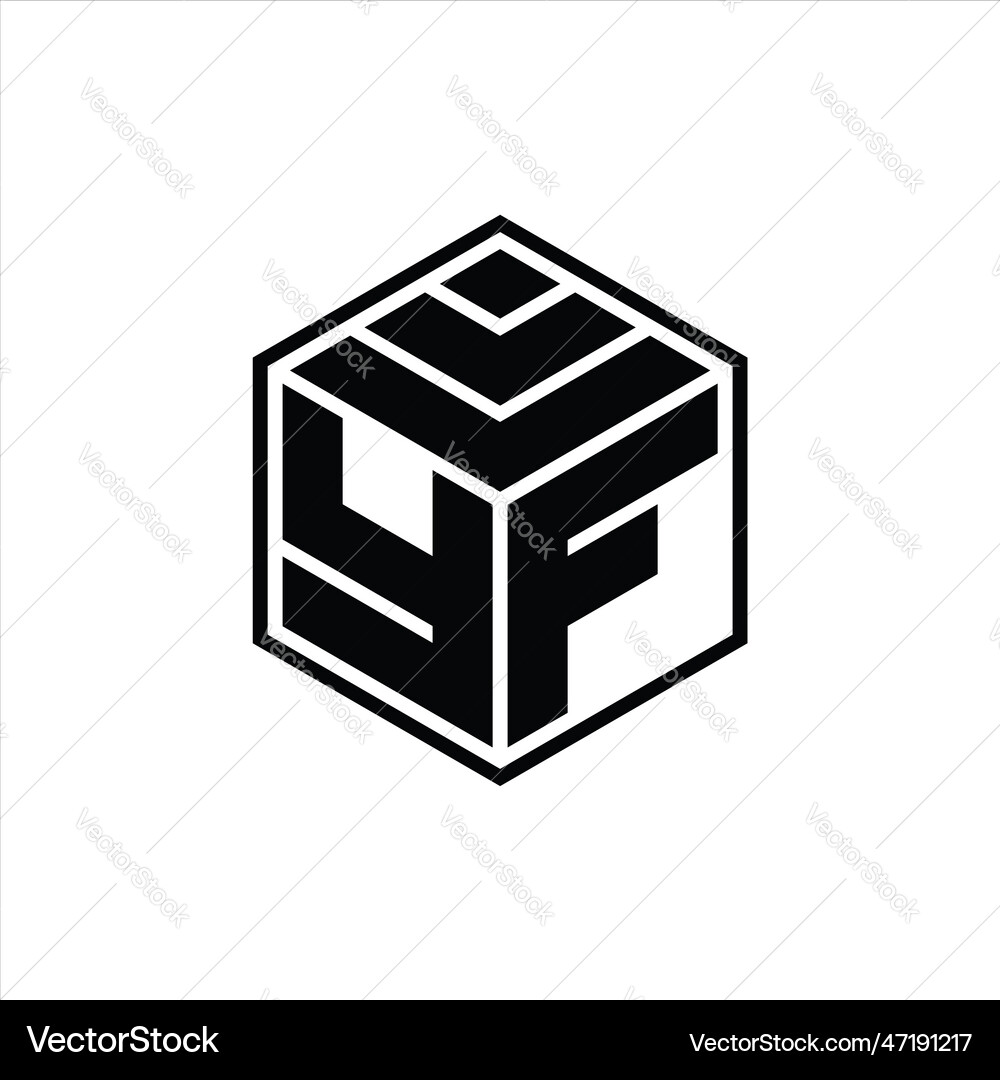 Yf logo monogram with hexagon geometric isolated Vector Image