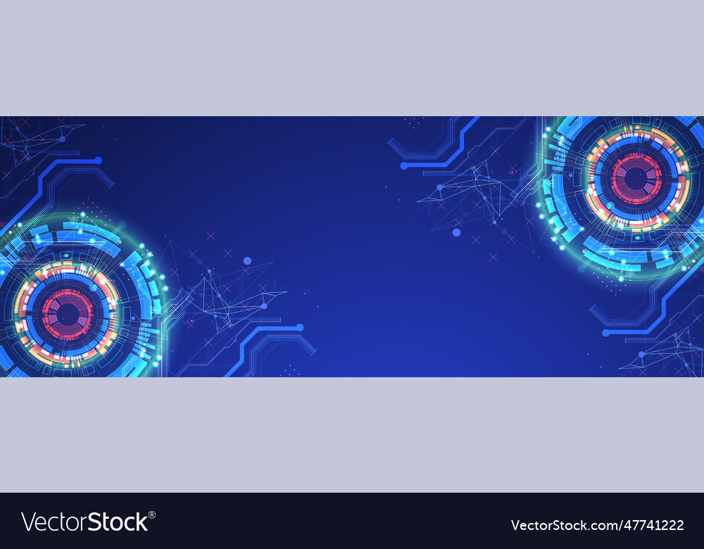 Abstract Technology Circuit Board Communication Vector Image