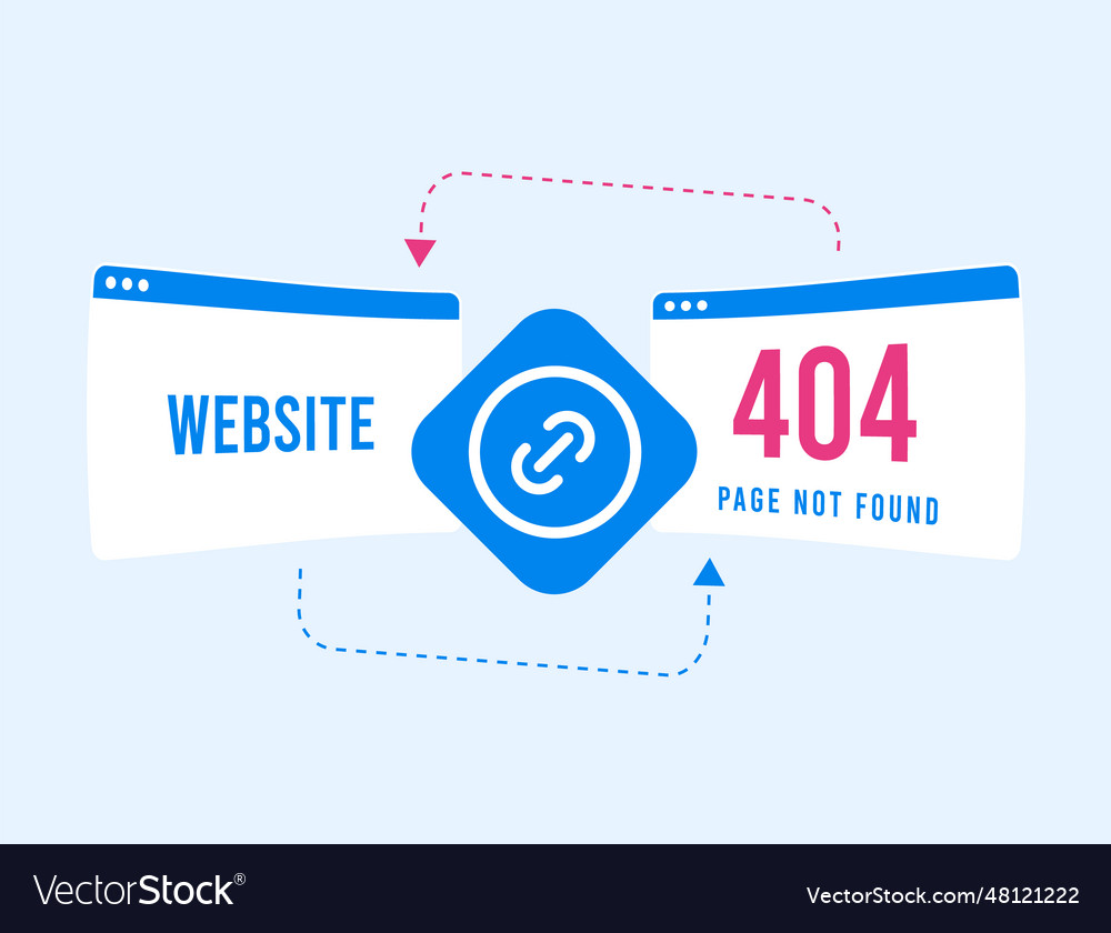 Broken Link Building Strategy Concept Enhancing Vector Image 