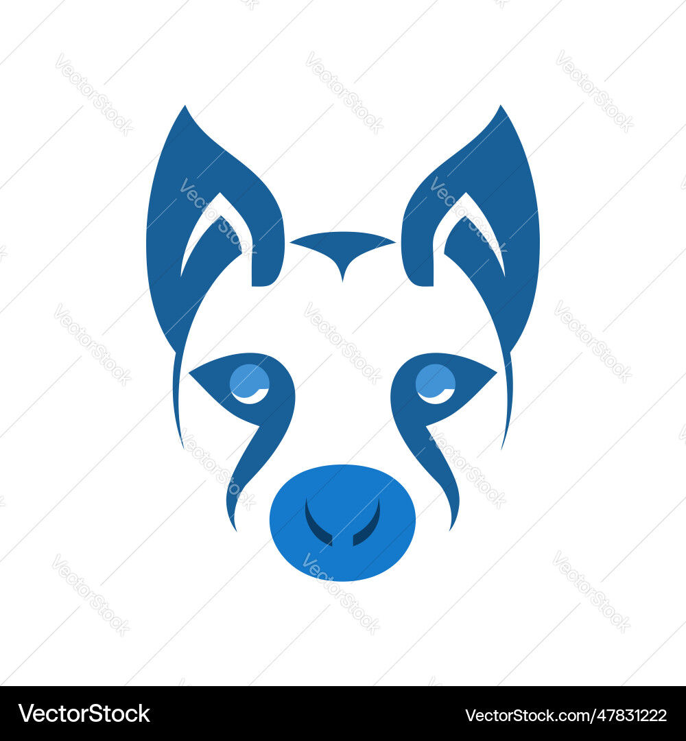 Dog head icon isolated on white background Vector Image