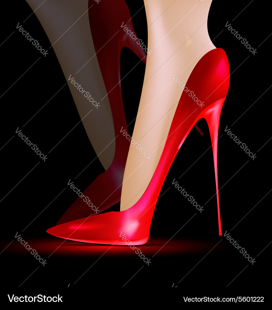 Feet in red shoes Royalty Free Vector Image - VectorStock