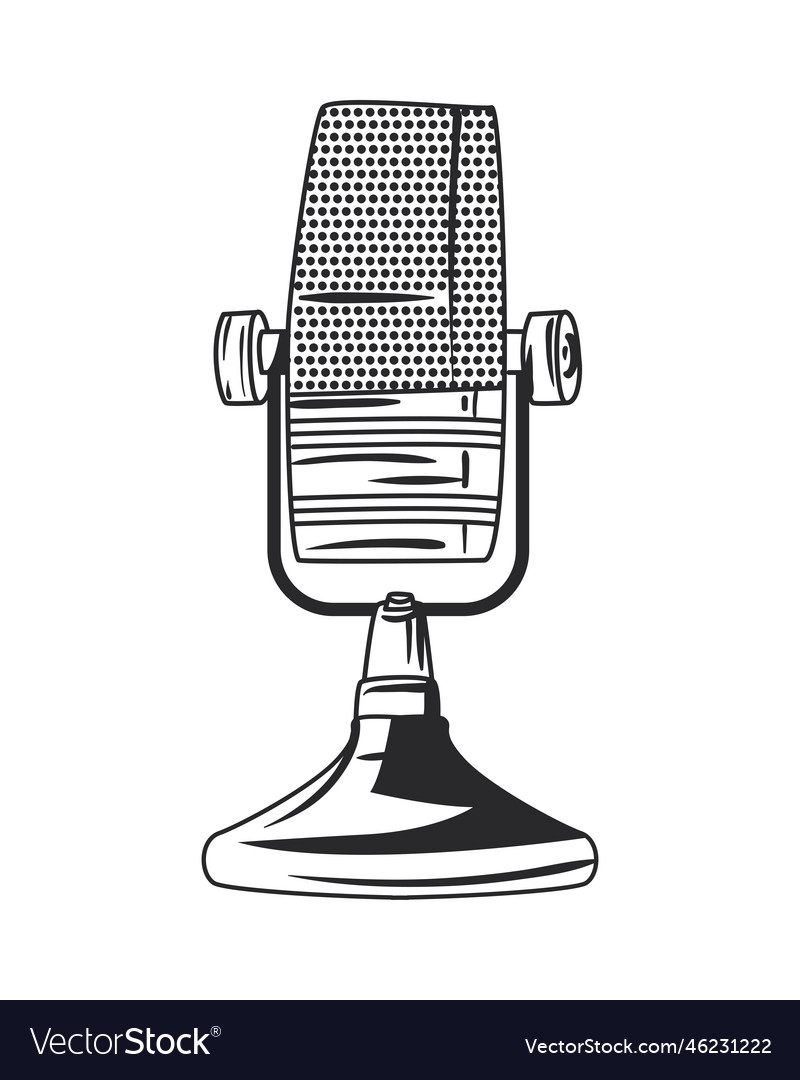 Flat microphone design Royalty Free Vector Image