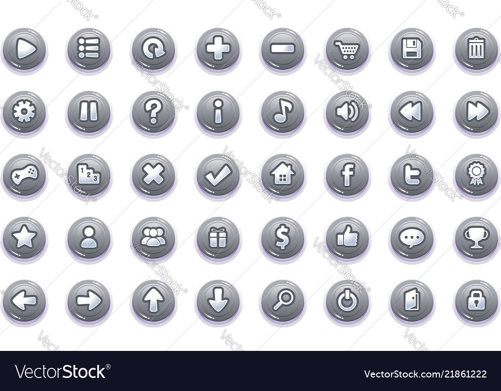 Game button templates Royalty Free Vector Image