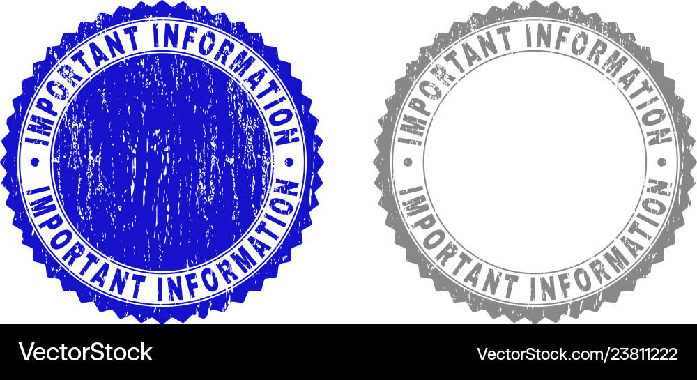 Grunge important information textured stamps Vector Image