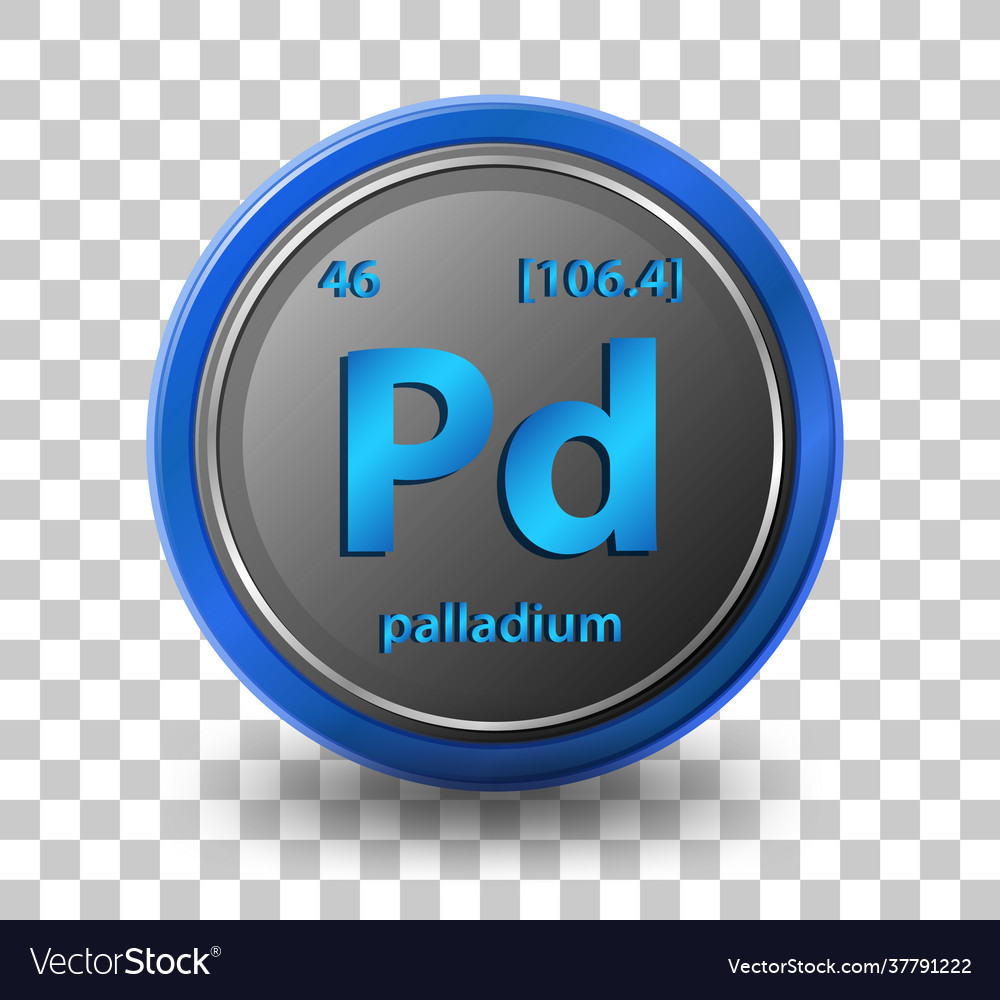 Palladium chemical element chemical symbol Vector Image Palladium chemical element chemical symbol Vector Image