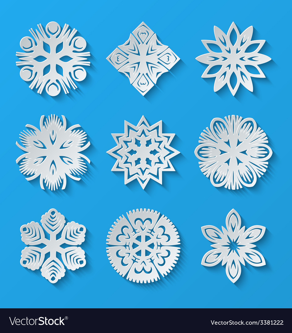 Paper Snowflakes Royalty Free Vector Image - Vectorstock