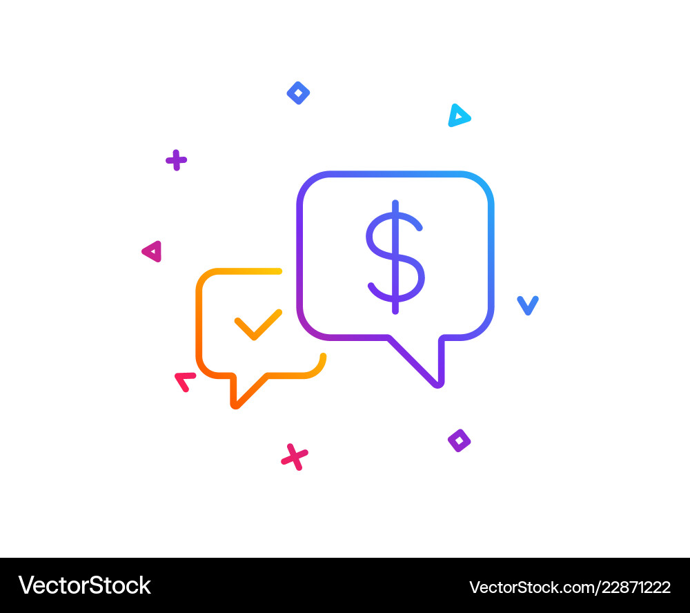 Payment receive line icon dollar exchange sign Vector Image