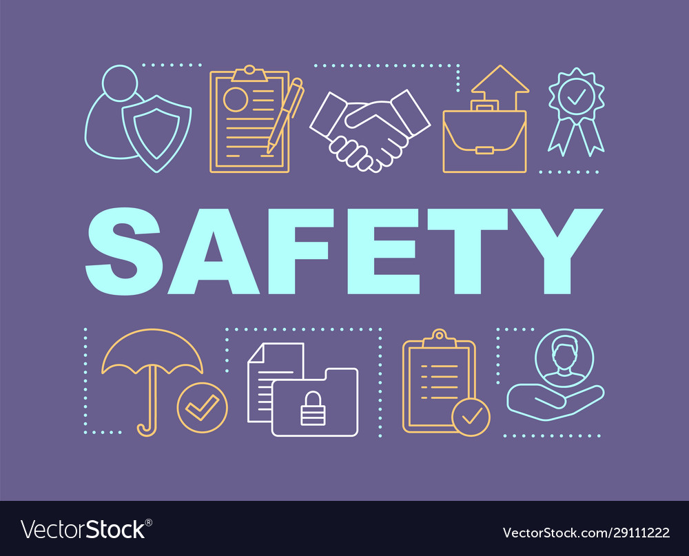 Safety word concepts banner Royalty Free Vector Image Safety word concepts banner Royalty Free Vector Image