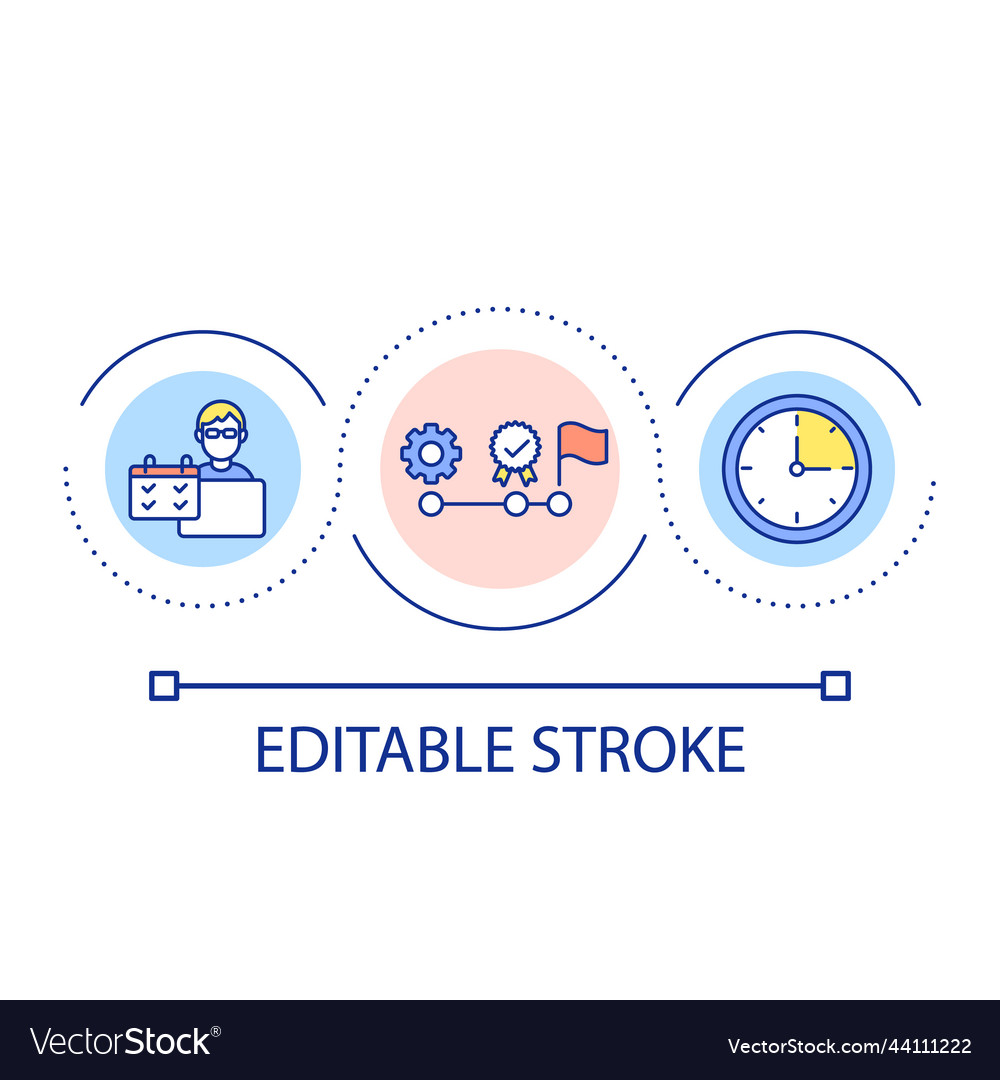 Scheduling and planning loop concept icon Vector Image Scheduling and planning loop concept icon Vector Image