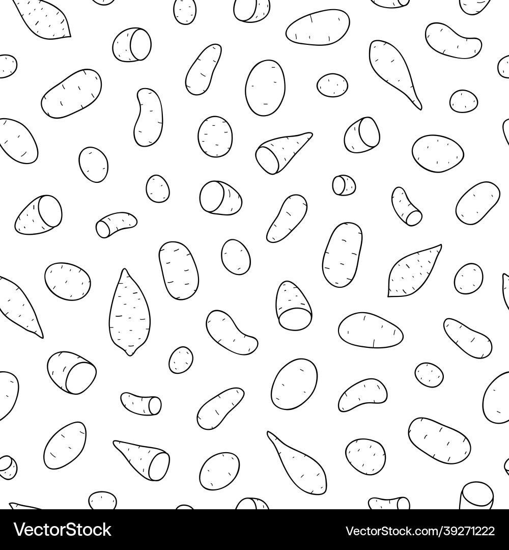 Seamless pattern with potatoes Royalty Free Vector Image