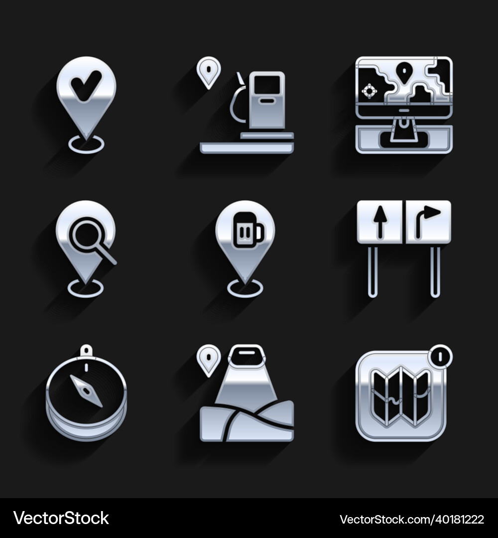 Set alcohol or beer bar location location Vector Image
