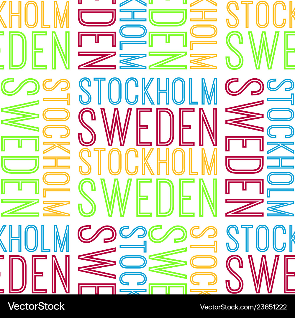 Stockholm sweden seamless pattern Royalty Free Vector Image