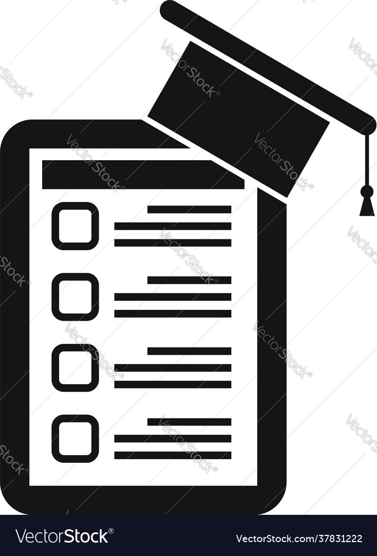 Syllabus tablet graduation icon simple style Vector Image Syllabus tablet graduation icon simple style Vector Image