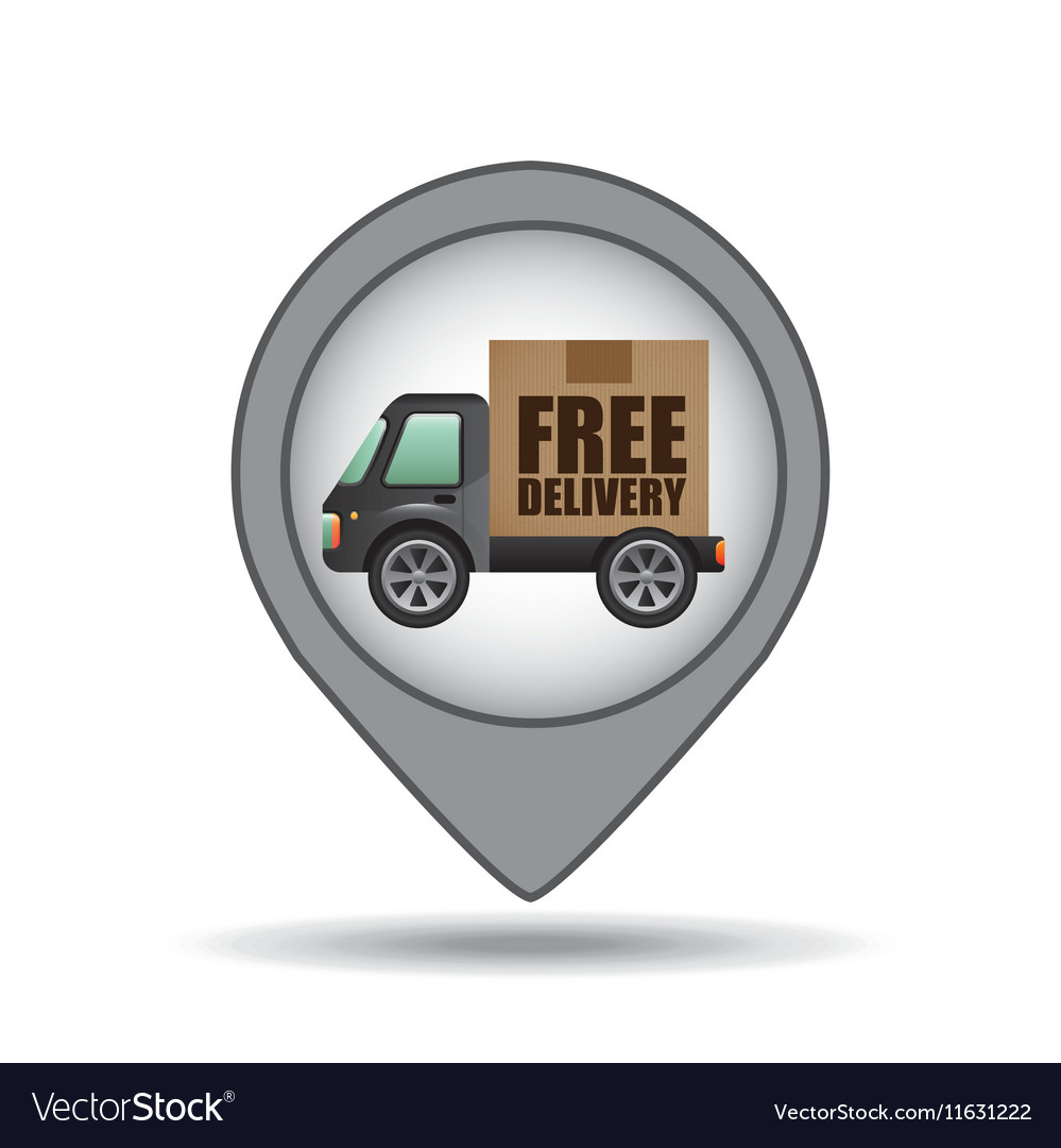 Truck free delivery icon map pointer design Vector Image Truck free delivery icon map pointer design Vector Image