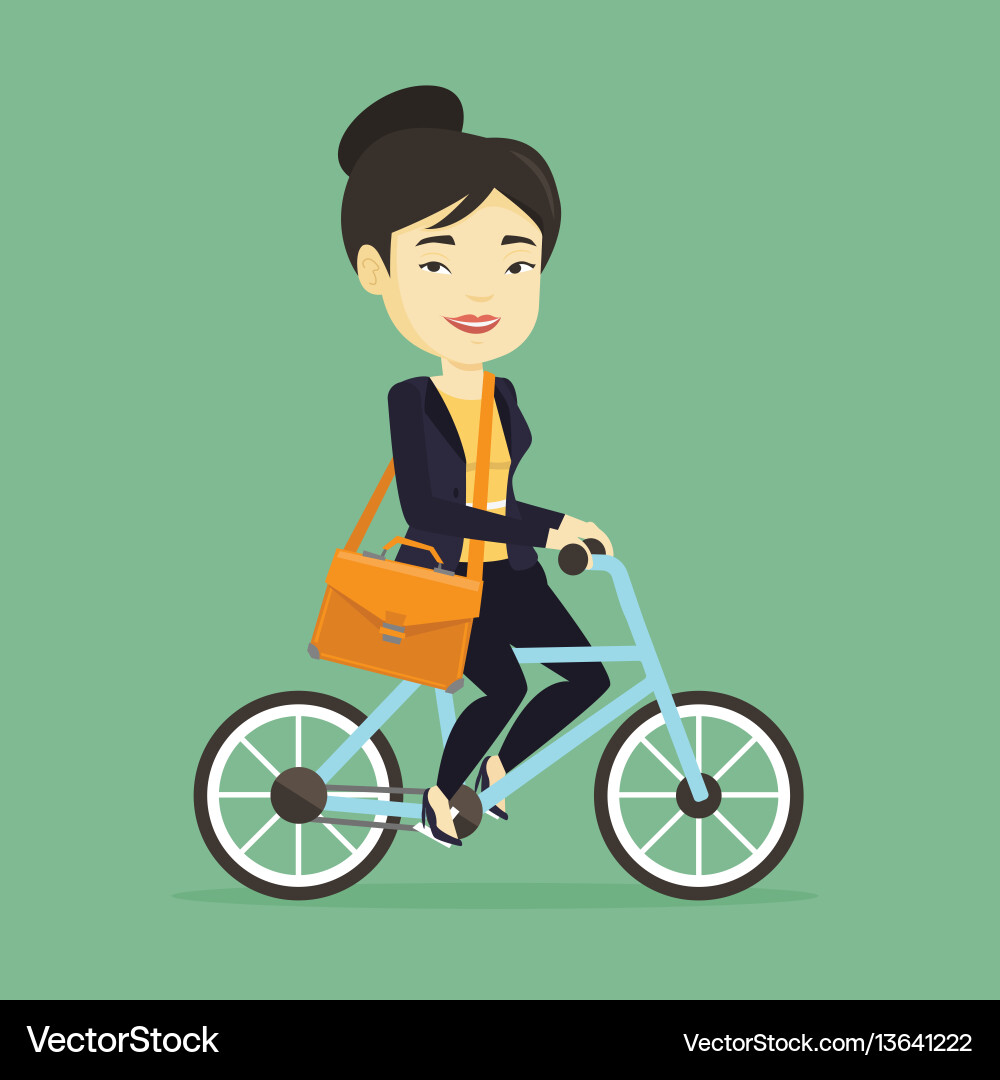Woman riding bicycle Royalty Free Vector Image