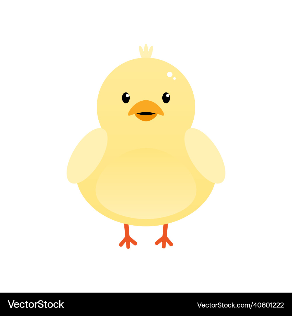 Yellow cute little chicken icon for easter design Vector Image
