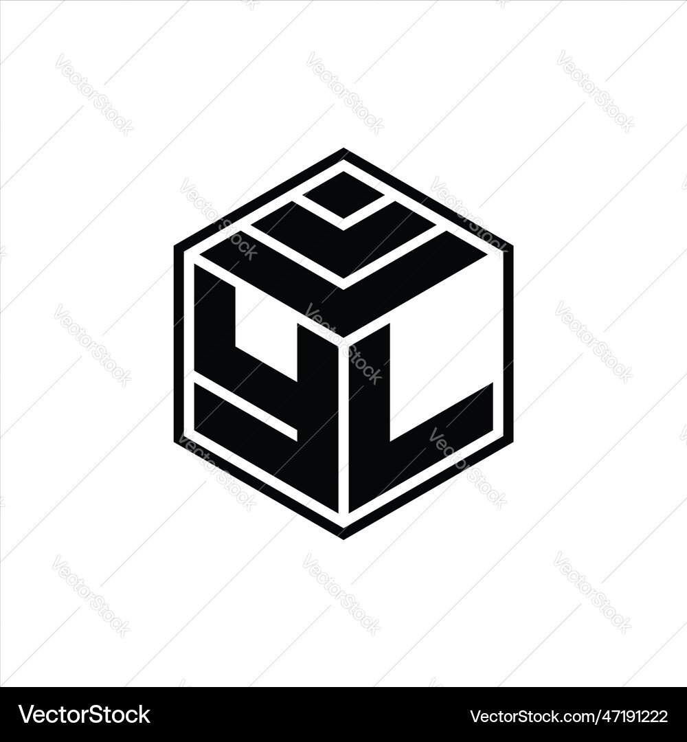 Yl logo monogram with hexagon geometric isolated Vector Image
