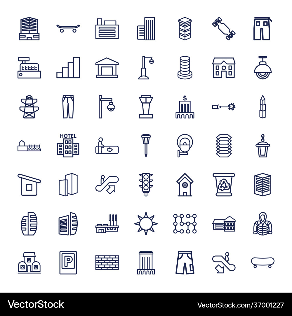 49 urban icons Royalty Free Vector Image - VectorStock