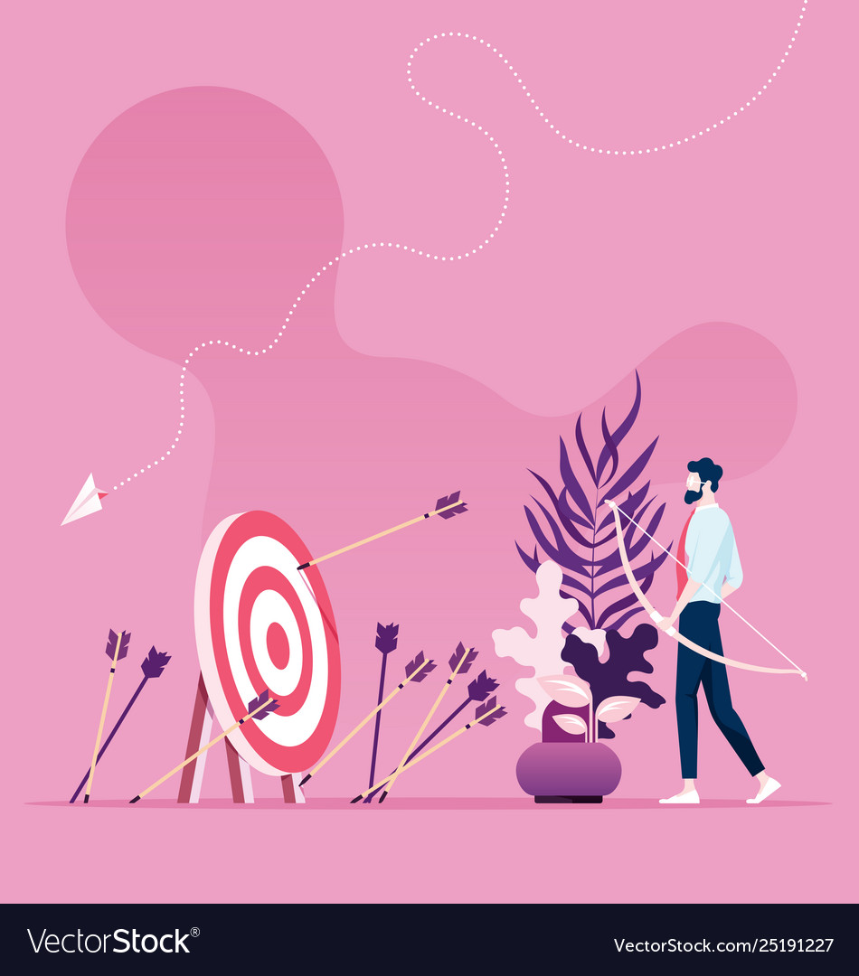 Businessman missed hitting target mark Royalty Free Vector Businessman missed hitting target mark Royalty Free Vector