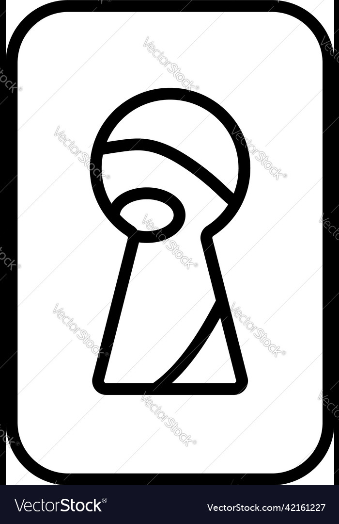 Criminal peeping through keyhole icon Royalty Free Vector