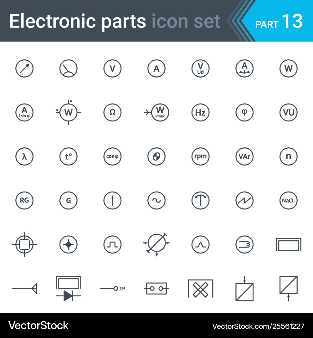 Electrical instrumentation meters and recorders Vector Image