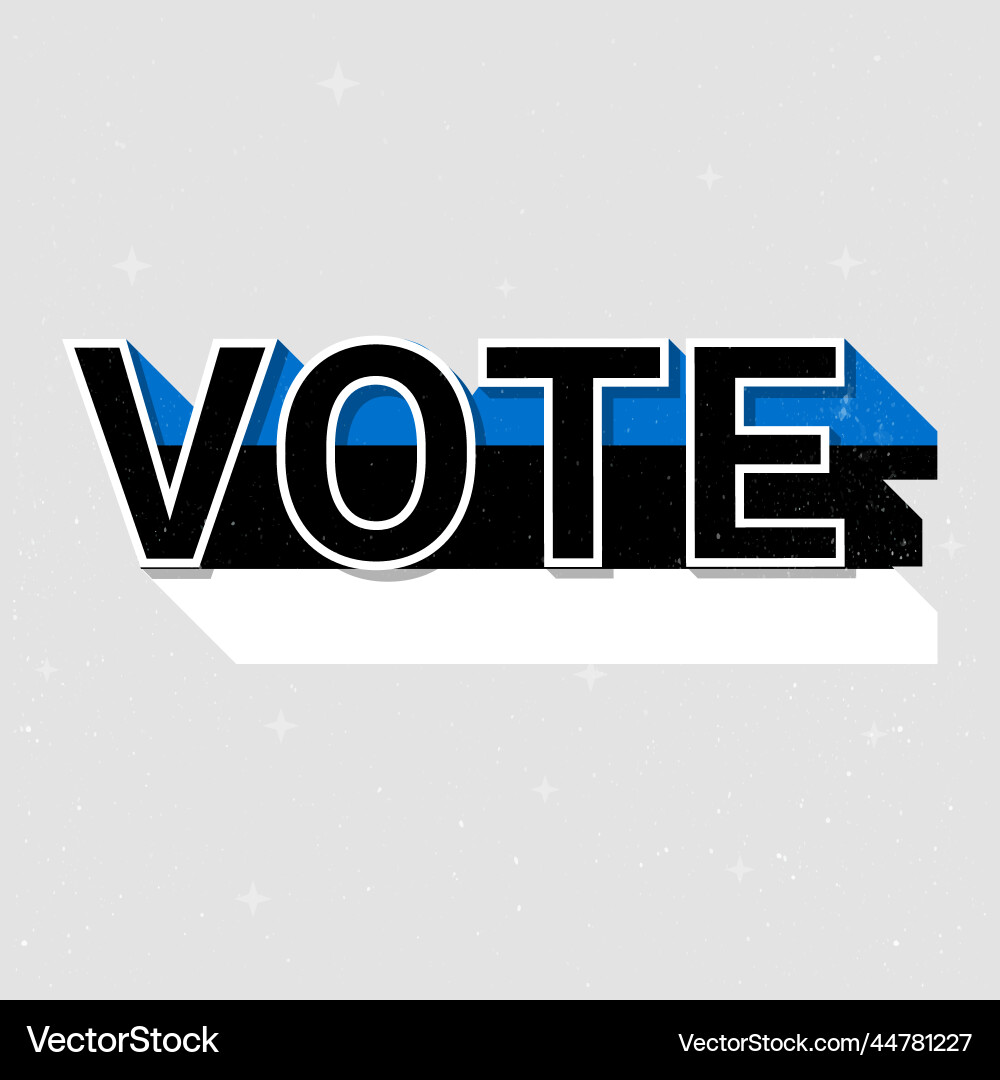 Estonia election vote text democracy Royalty Free Vector