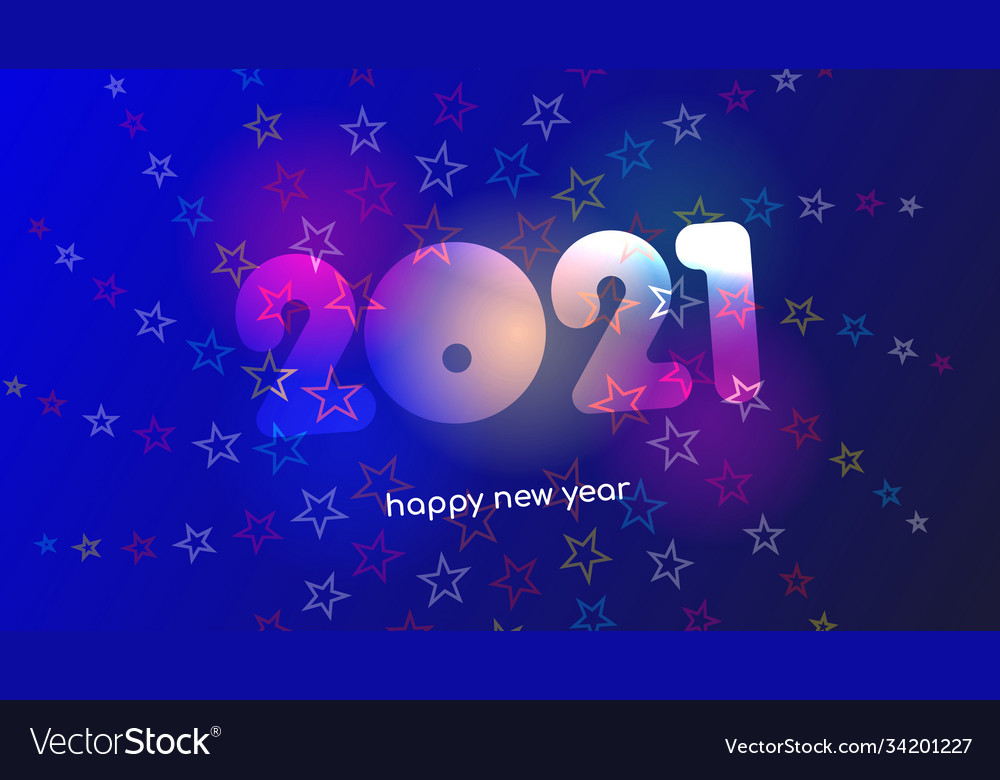 Festive card happy new year 2021 Royalty Free Vector Image