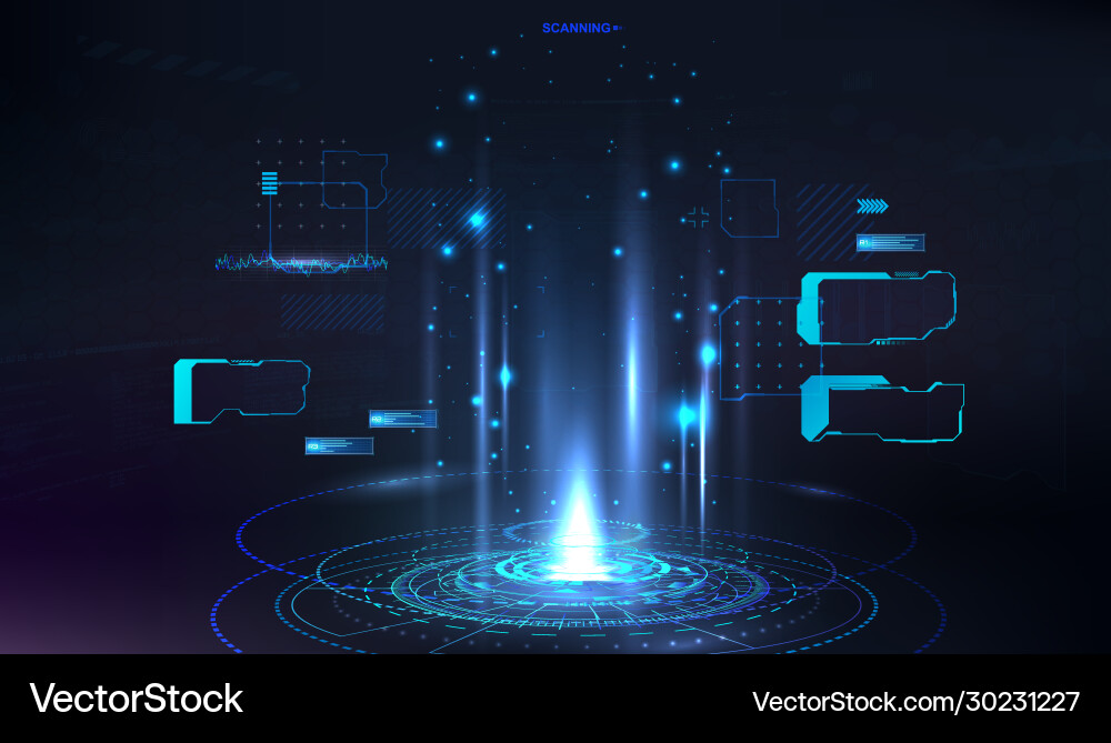 Hud circle hologram for presentation ui ux gui Vector Image