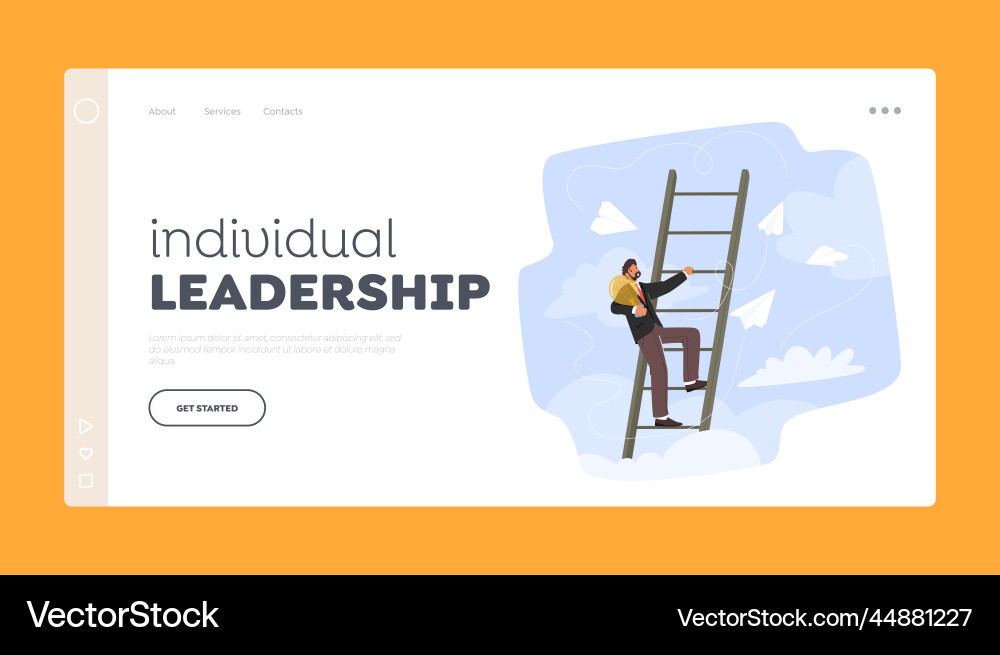 Individual leadership landing page template Vector Image