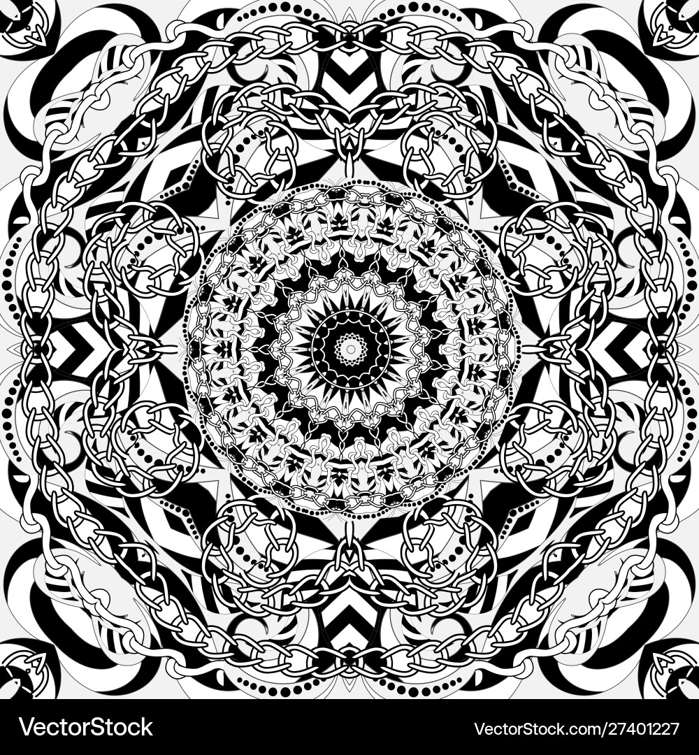 Intricate black and white abstract seamless Vector Image